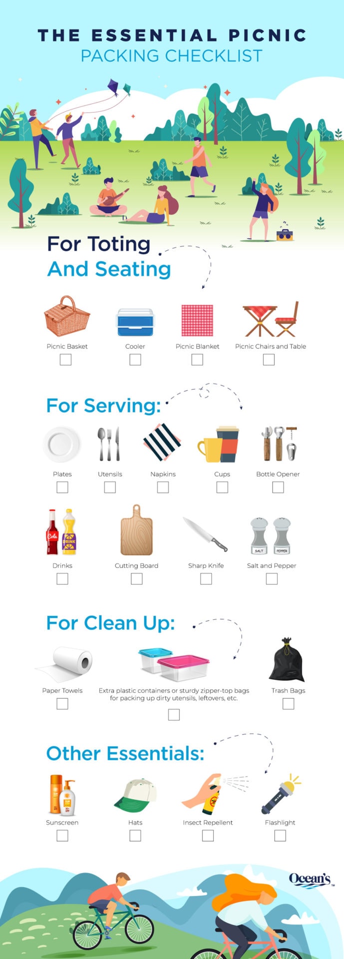 The Essential Picnic Packing Checklist Infographic | Ocean's