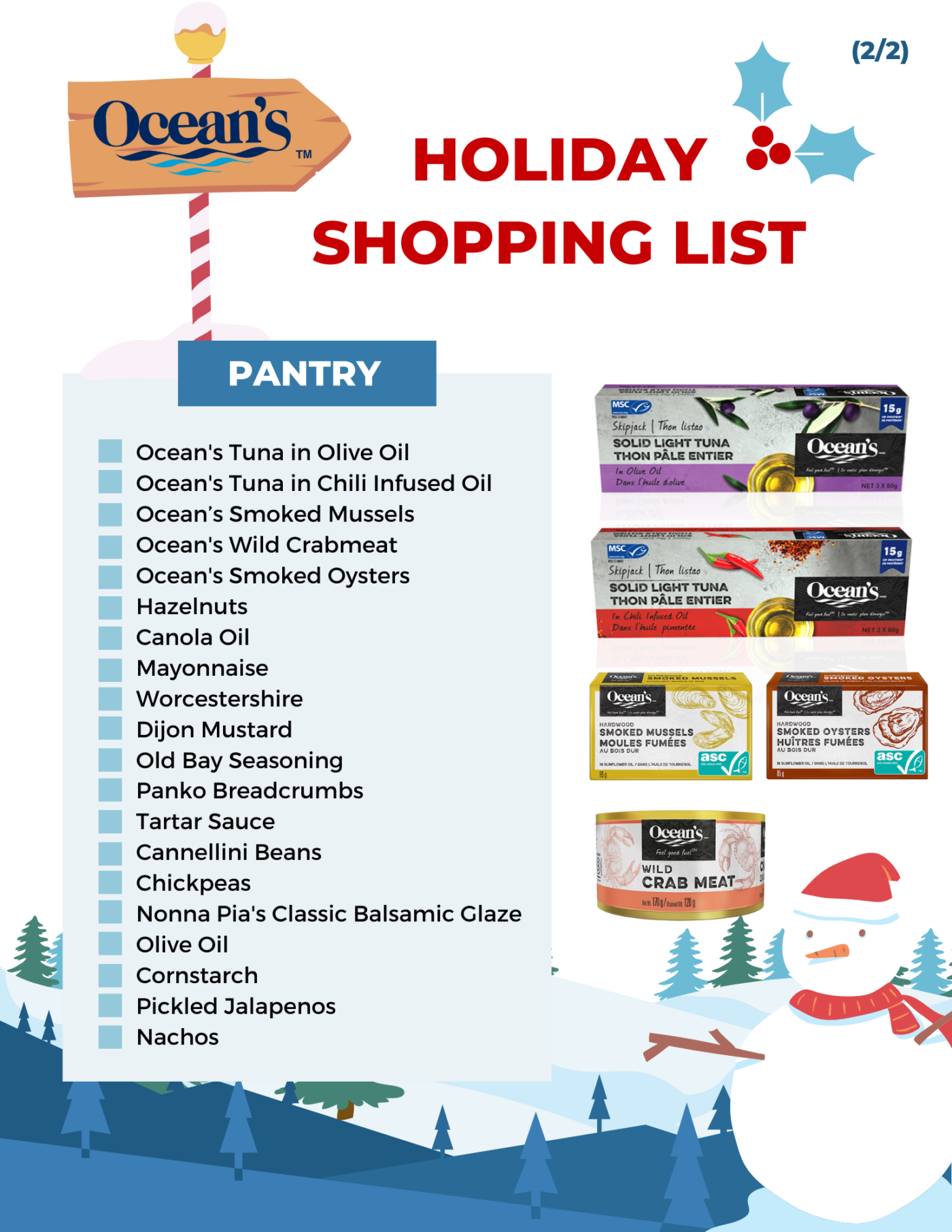 Printable Holiday Shopping List | Ocean's